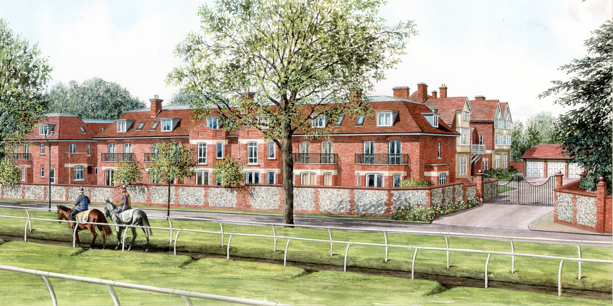 The Gallops, Newmarket: by Peter Jarvis, architectural illustrator