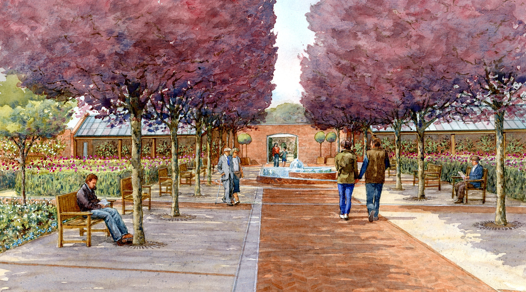 Mottisfont Abbey: by Peter Jarvis, architectural illustrator