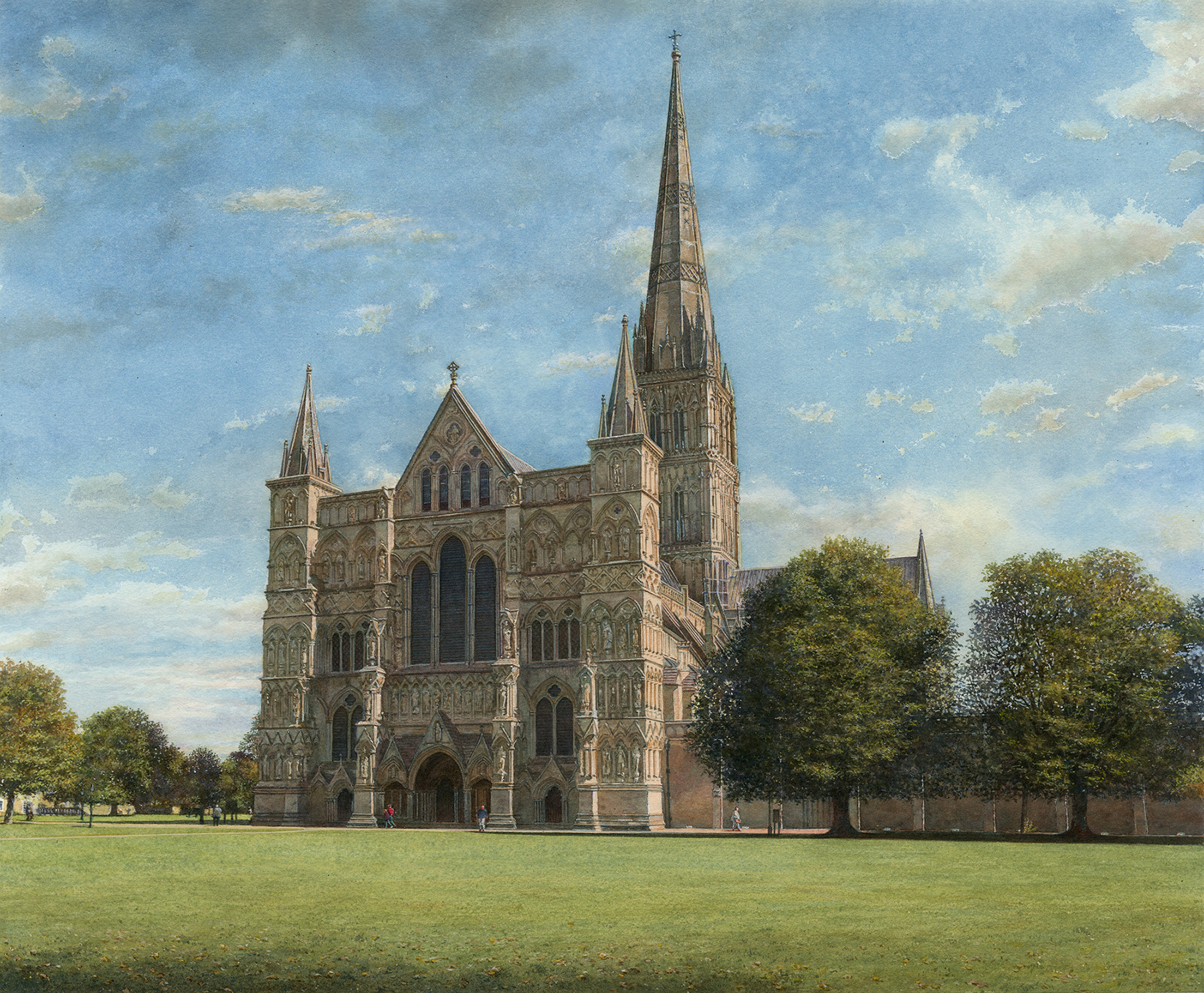 Salisbury Cathedral: by Peter Jarvis, architectural illustrator